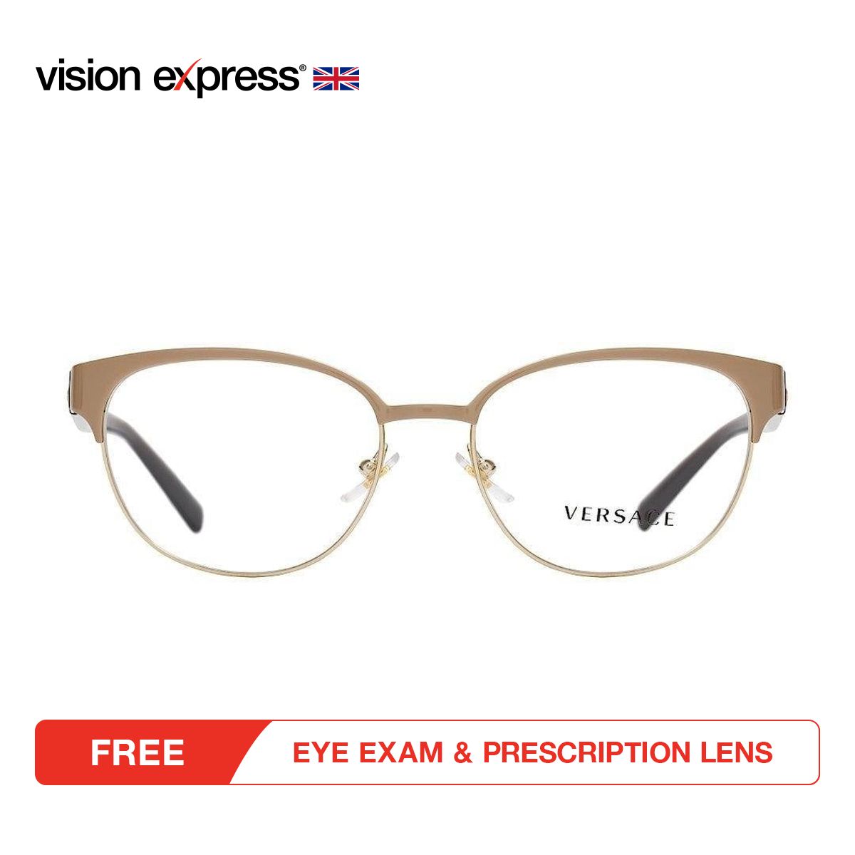 Versace Women's Red Metal Cat Eye Eyeglasses VE1256/1435 – Vision Express