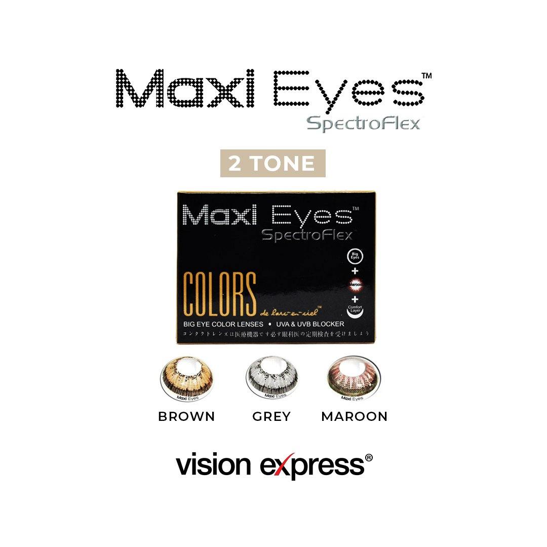 Maxi Eyes 2 Tone Natural Series Colored Contact Lenses (Brown, Grey, M ...